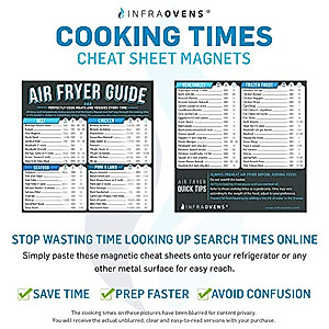 Air Fryer Accessories Compatible with Gourmia, Ninja, Ninja Foodi Accessories, Chefman XL, Gowise, Cozyna, Power + MORE - 7PCS Includes Magnetic Air Fryer Cheat Sheets, Air Fryer Liners, Grill Brush