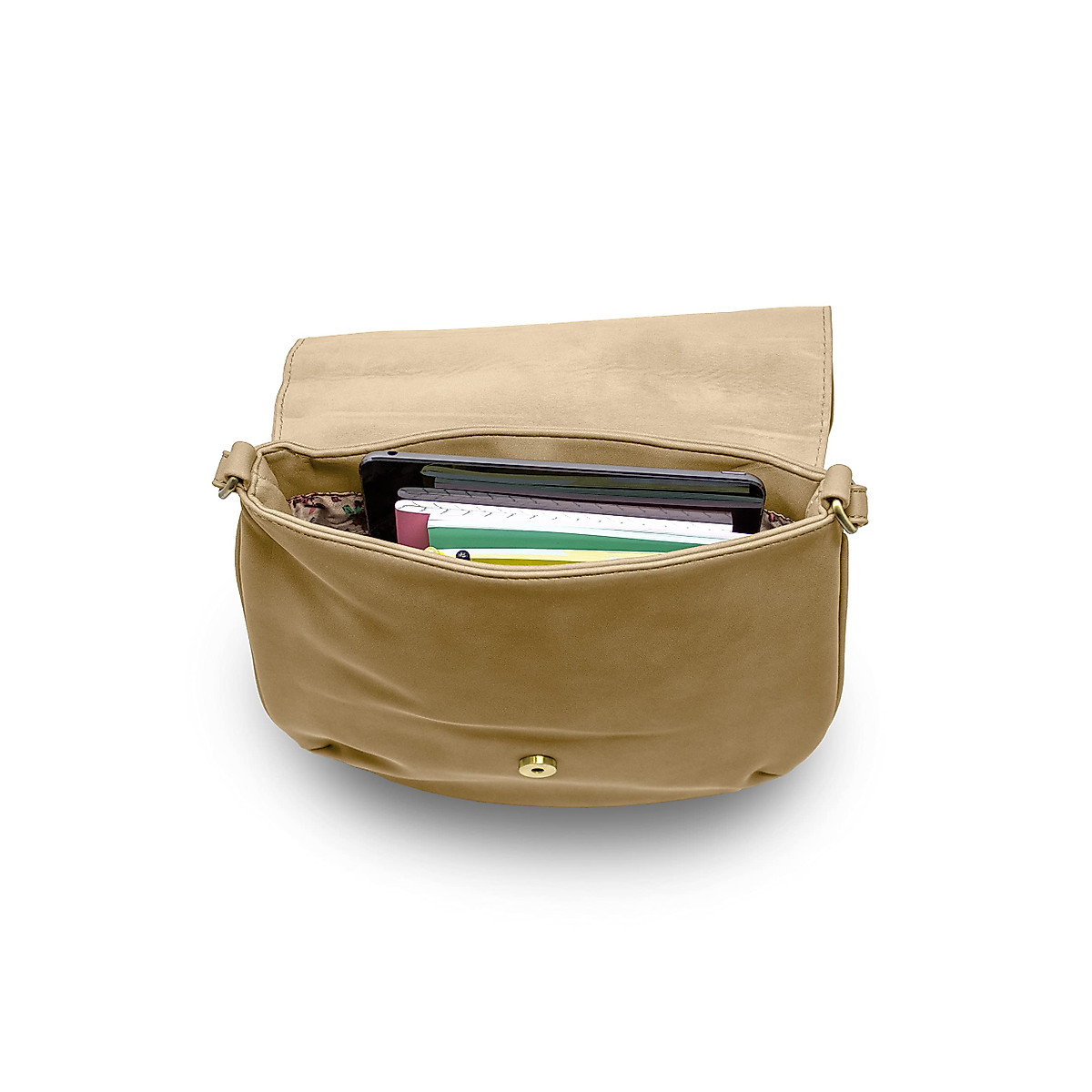 joy susan Jackie Large Flap Suede Crossbody Bag