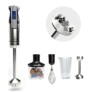 Cuisinart 66-14N 14 Piece Chef's Classic Non-Stick Hard Anodized Cookware Set with 9-Speed Immersion Hand Blender Bundle (2 Items)