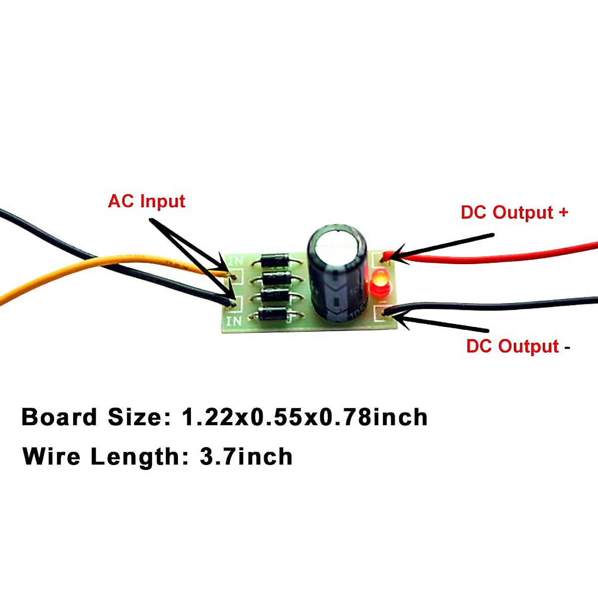 3Pcs AC-DC Converter 6V 12V 24V to 12V 6V Full Bridge Rectifier Filter Power Supply Module for Model Train Railroad LED, 1N4007 AC to DC Converter Rectifier (Input AC 6V-32V (capacitance 50V470UF))