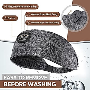 WINONLY Sleep Headphones Wireless Head Band Stretchable Bluetooth 5.2 Sleep Headband Earphones, Comfy Side Sleeping Earbuds with High Definition Stereo Speakers, Electronics, Gifts for Men Women