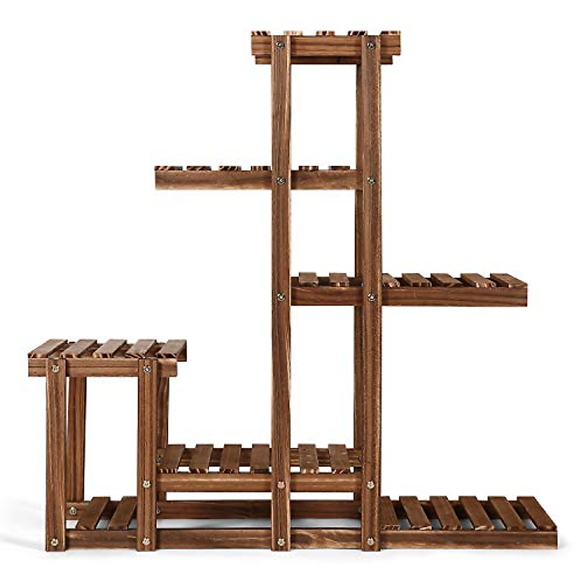 HYNAWIN Wood Plant Stands, Indoor Outdoor Plant Rack, Multi Tiers Plant Shelf Holder, Display Storage Shelves for Patio Garden Balcony Yard