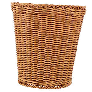 OKUMEYR Trash Can, Plastic, Brown, Open-Top
