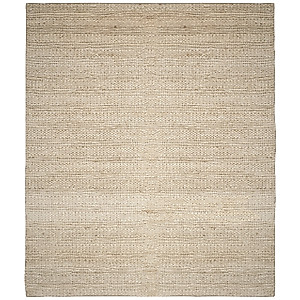 SAFAVIEH Natural Fiber Collection X-Large Area Rug - 11' x 15', Bleach, Handmade Braided Woven Jute, Ideal for High Traffic Areas in Living Room, Bedroom (NF212D)