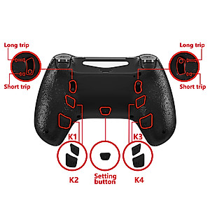 eXtremeRate White Decade Tournament Controller (DTC) Upgrade Kit for PS4 Controller JDM-040/050/055, Upgrade Board & Ergonomic Shell & Back Buttons & Trigger Stops - Controller NOT Included