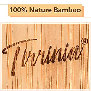 Tirrinia Portable Picnic Table with 4 Wine Glasses Holder, Functional Bamboo Snack Tray Table -Foldable for Party, Picnic, Camping, Beach (15.7" x 12.5")