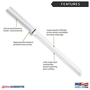 RADA Bread Knife, 8" Stainless Steel Blade with Aluminum Handle