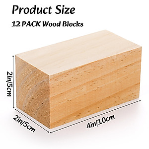 YOUEON 12 Pack Unfinished Wood Blocks for Art and Crafts, 4 X 4 X 1 Inch MDF Wood Board Wood Square Blocks Craft Panels Great for Crafts, Painting, DIY Projects, Chip Carving
