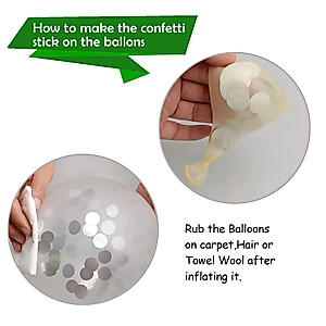 100PCS Green Silver Black White Balloon Chrome Metallic and Confetti Balloons for Graduation Birthday Baby Shower Game Party Decorations