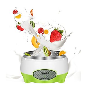 Yoghourt Machine, 15W Automatic Digital Yogurt Maker, DIy Yoghourt Container Yogurt Maker, Stainless Steel Container for Home Organic Yogurt, Cheese, Fruit Wine(USA)