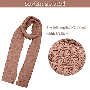 HANERDUN Women Girls Fashion Winter Warm Knitted Hat Beanie Hat Scarf Set