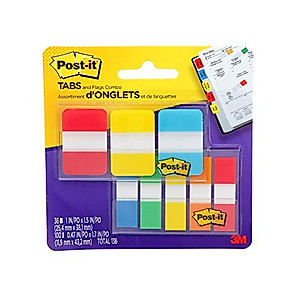 Post-it 7100194200 Flags and Tabs Value Combo, Assorted, Pack of 136