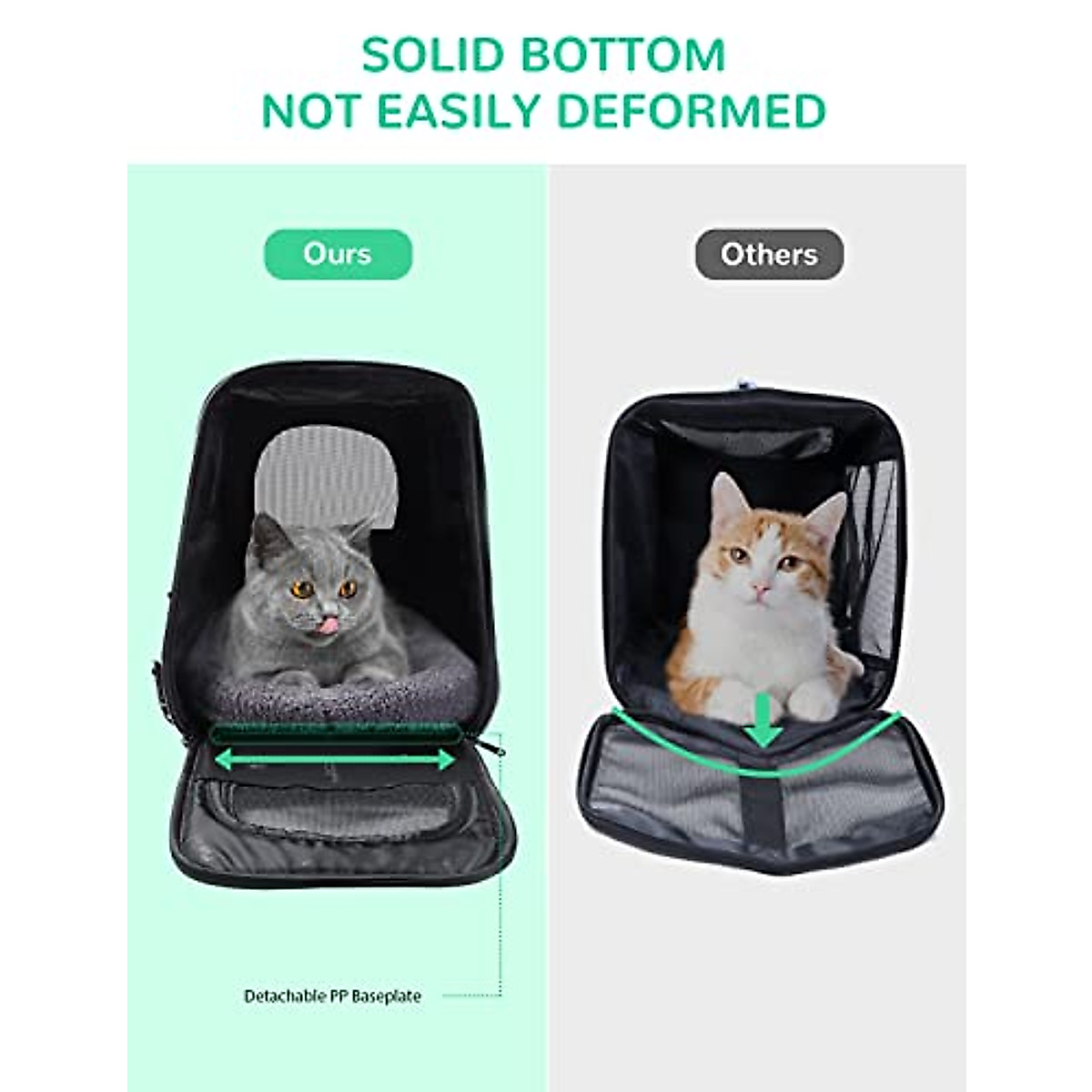 Cat Carrier, Pet Carrier Airline Approved, Dog Carrier Bag for Small Dogs and Cats, Foldable Pet Travel Carrier with Shoulder Strap, Soft Removable Mat and Pet Bowl