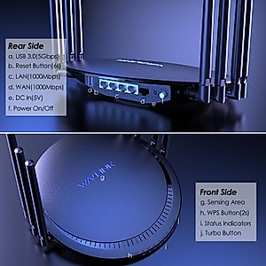 WAVLINK WiFi Router AC3000 Tri-Band Wireless Internet Router, Gigabit Wi-Fi Router with 1000Mbps WAN/LAN Ethernet Port, USB 3.0 Port, Supports Router/Bridge/WISP Mode, MU-MIMO, Parental Control, QoS