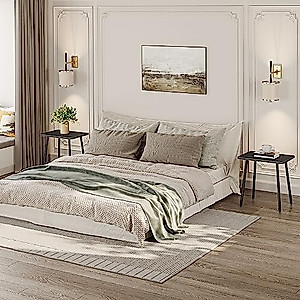 HOOBRO Side Tables Set of 2, Small Accent Table End Table for Small Spaces, Modern Minimalism Nightstand Beside Table for Living Room, Bedroom, Balcony, Easy Assembly, Black BB87BZP201