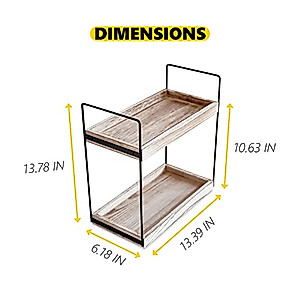 Bathroom Counter Organizer, Vanity Organizers and Storage Tray, Bathroom Countertop Shelf, Bathroom Under Sink Organizer, Rustic Bathroom Kitchen Coffee Station Decor (2 Tier)
