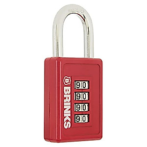 BRINKS - 40mm 4-Dial Resettable Sports Padlock - Zinc Die-Cast Body with Chrome Plated Shackle, Navy