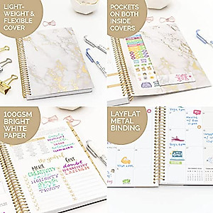 bloom daily planners 2023 Calendar Year Day Planner (January 2023 - December 2023) - 5.5” x 8.25” - Weekly/Monthly Agenda Organizer Book with Stickers & Bookmark - Marble