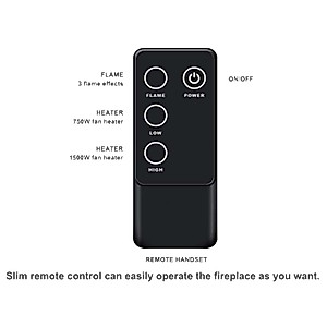 32 inch Electric Fireplace Insert, Heater, Recessed Mounted with Weathered Concrete Interior, 750/1500W, Black