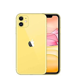 Apple iPhone 11, US Version, 64GB, Yellow - Unlocked (Renewed)