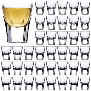 QAPPDA 1.5oz Shot Glasses,50ml Heavy Base Shot Glasses Bulk Set of 40,Clear Durable Shot Glass Cups Tequila Bar Shooter Glasses for Vodka,Liquor,Espresso