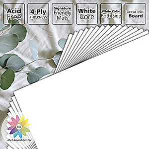 Mat Board Center, 16x20 Uncut Photo Mat Boards - Full Sheet - for Art, Prints, Photos, Prints and More, White Color, 25-Pack