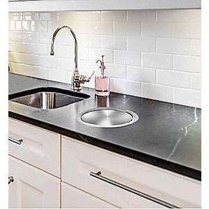 Built-in Countertop Trash Bin Waste Lid Balance Flap Cover- Stainless Steel Kitchen Garbage Can Grommet Recessed Trash Can Lid