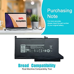 TsuLin DJ1J0 Laptop Battery Replacement for Dell Latitude E7280 E7480 E7290 E7380 E7390 E7490 Series Notebook PGFX4 ONFOH DJ1JO 451-BBZL 11.4V 42Wh 35000mAh