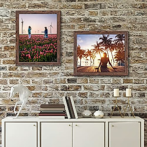 Calenzana 16x20 Poster Picture Frames Rustic Distressed Photo Frame 16 x 20 Set, Wall Hanging, 2 Pack, Brown