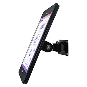 DDSHOW On Wall Mount Metal Bracket for iPad 10.2-Inch (Gen. 9th,8th,7th),with Anti Theft Security Lock&Key, Rotate Design Arbitrary Adjustment,Multi Angle,Metal,Screw Fixing,Black