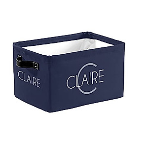 ZAACUSTOM Waterproof Personalized Basket Storage Bin with Name Foldable Personalized Toy Box for Boys Girls Kids Custom Storage Baskets Closet Shelf Nursery Boxes Cubes Organizer with Handles, 1 Pack