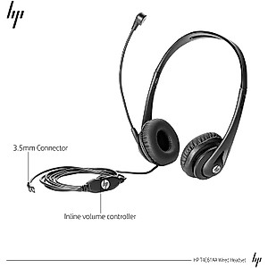 HP 3.5mm Stereo Wired Business Headset, Customer Service Headset with Microphone for Laptop/Desktop/PC/MAC