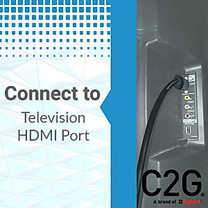C2G HDMI Cable, 4K, High Speed HDMI Cable, Ethernet, in Wall HDMI Cable, CL2, 60Hz, 16.4 Feet (5 Meters), Black, Cables to Go 42524