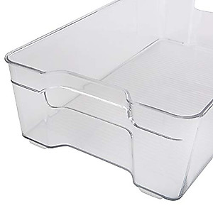 Kitchen Details 2 Pack X-Large Refrigerator Shelf, Stackable Kitchen Storage, for Countertops, Cabinets, Handles, in Clear Fridge Organizer, 14.6" x 8.3" x 3.9"