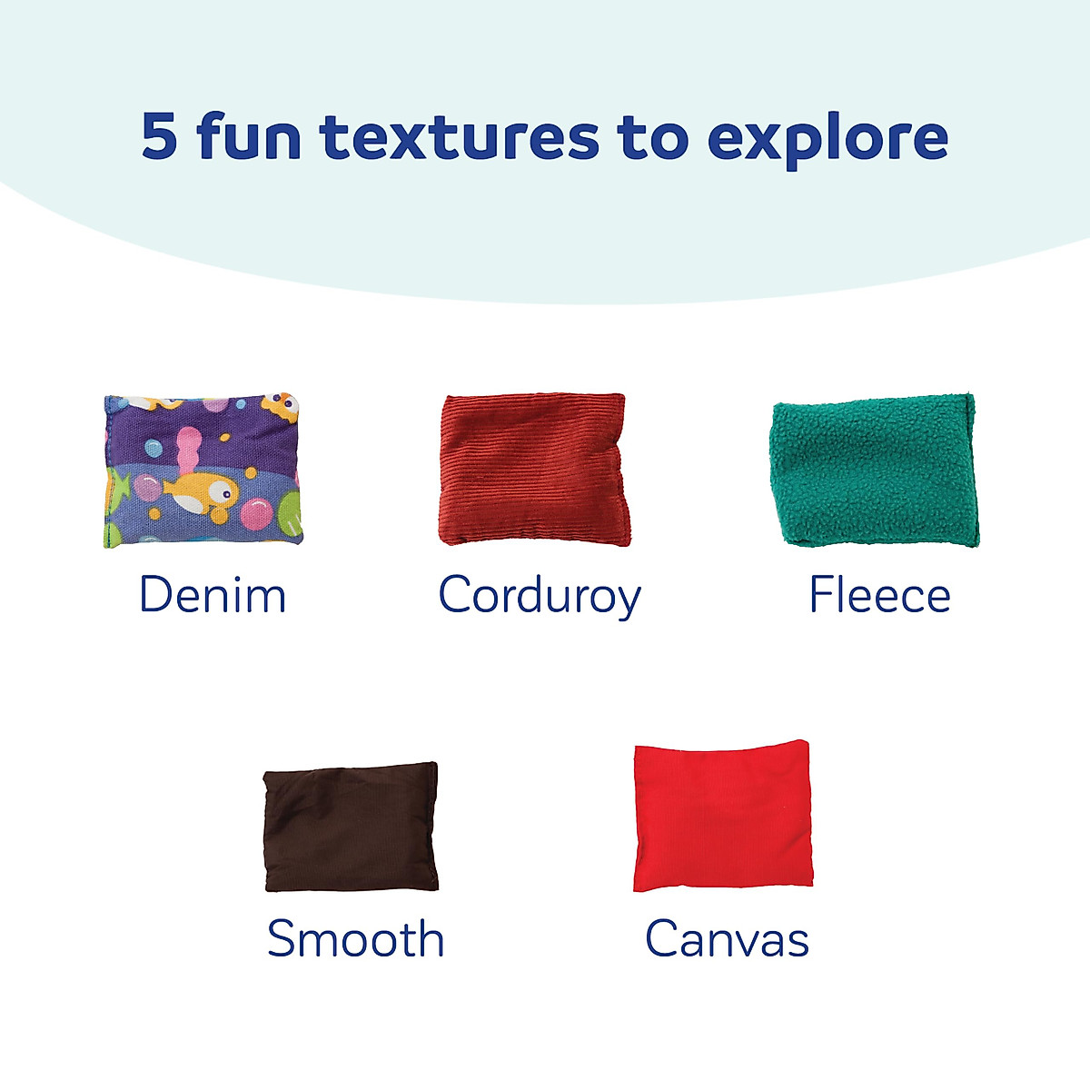 Fun and Function Weighted Tactile Beanbags - Sensory Weighted Beanbags - Multi-Sensory Tool Fidget Provides Weight, Color and Varied Textures - for Kids and Adults - 5 Pack -1/2 lb. Each