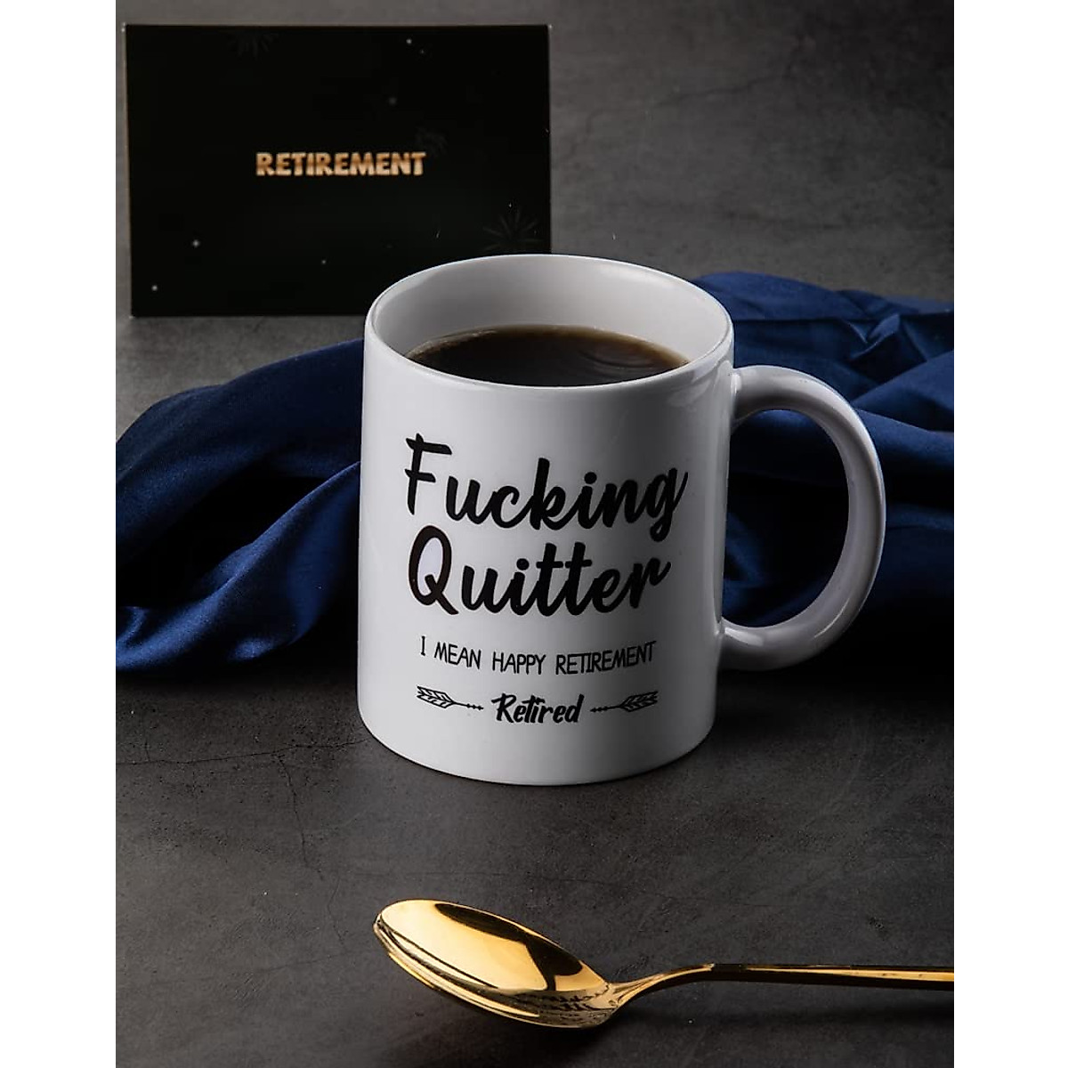 PUGED Unique Retirement Gift for Men Gifted Package Set 11 oz Coffee Mug and 18 oz Stemless Wine Glass Funny Male Retired Idea Goodbye Gift for Coworkers Office, Grandpa, Dad and Husband