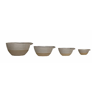 Creative Co-Op Stoneware White Batter (Set of 4) Bowls