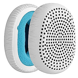 Geekria QuickFit Replacement Ear Pads for Skullcandy Riff Wireless Headphones Ear Cushions, Headset Earpads, Ear Cups Repair Parts (White)