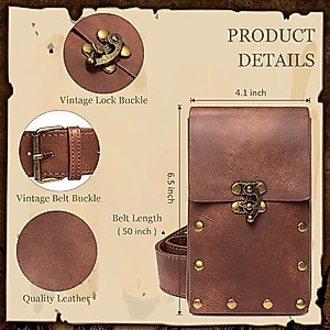 SUMGOGO Womens Corset Belt Belt Pouch Waist Bag Fanny Pack Phone Holder Medieval Renaissance Costume Accessories (Brown, S-Waist/25.6"-34")