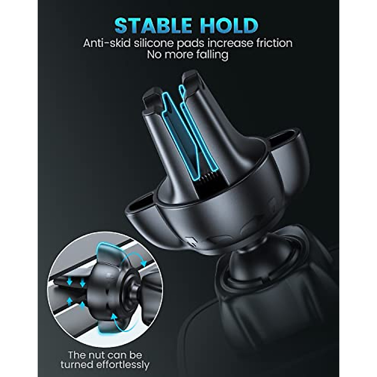 APPS2Car 2 Pack Magnetic Phone Car Mount, Car Phone Holder Mount Magnetic, Built in 6 Strong Magnets, Air Vent Cell Phone Holder for Car with Adjustable Secure Tightening System