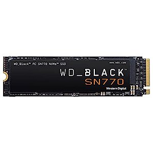 WD_BLACK 2TB SN770 NVMe Internal Gaming SSD Solid State Drive - Gen4 PCIe, M.2 2280, Up to 5,150 MB/s - WDS200T3X0E