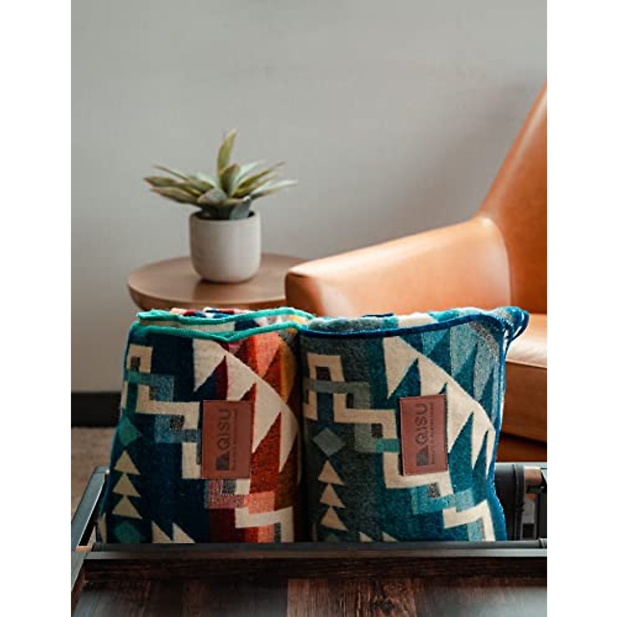 QISU Wool Blanket Throw | Large, Beautiful, Warm, Variegated, Handmade in Ecuador by Local Artisans |94″ x 78″| Ultra-Soft, Hypoallergenic & Breathable | Non-Itchy or Scratchy Fabric (Shamrock Star)