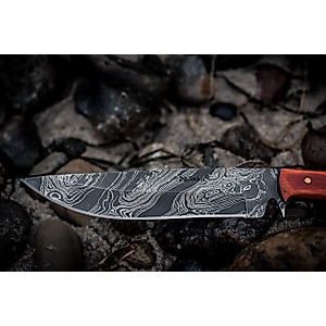 Perkin Hunting Knives 12 Inches Damascus Steel Knife Full Tang Fixed Blade Knife FBE111