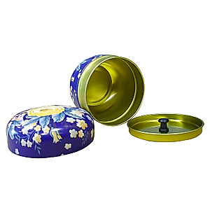 Topwon Body Powder Container with Powder Puff for Baby Women Talc Free Dusting Loose Powder Case Home Travel Powder Box (2 Pack)