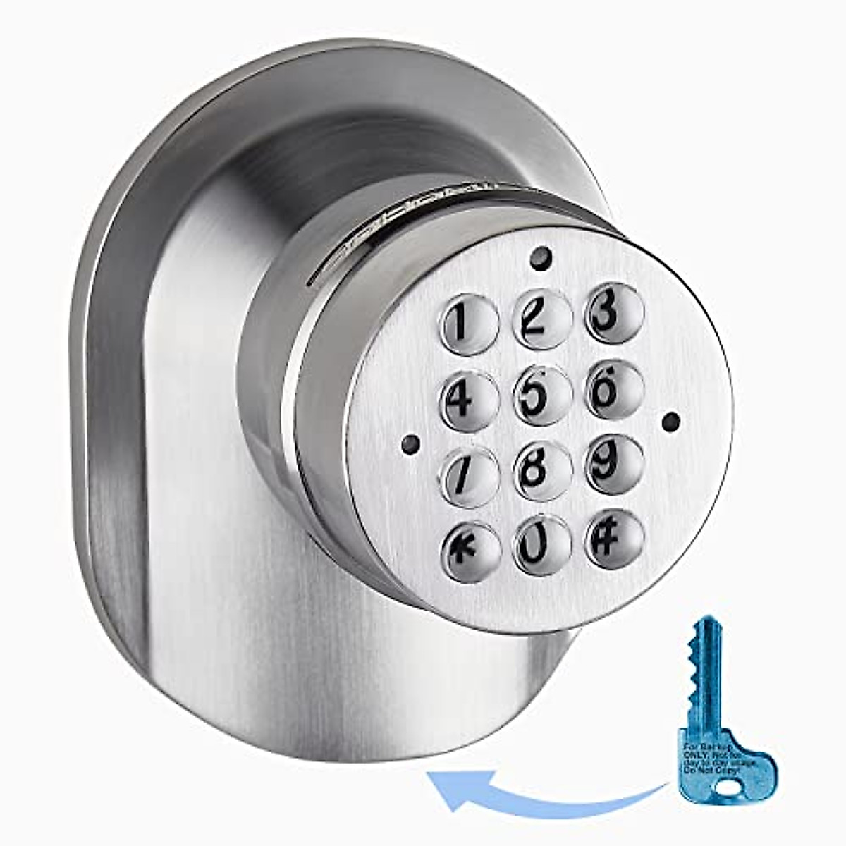 SoHoMiLL ® Electronic Keypad Door Knob and Lock Set with Backup Mechanical Key (Spring Latch Lock; Not Deadbolt; Not Phone Connected), Single Front keypad YL 99 Upgraded Model-B