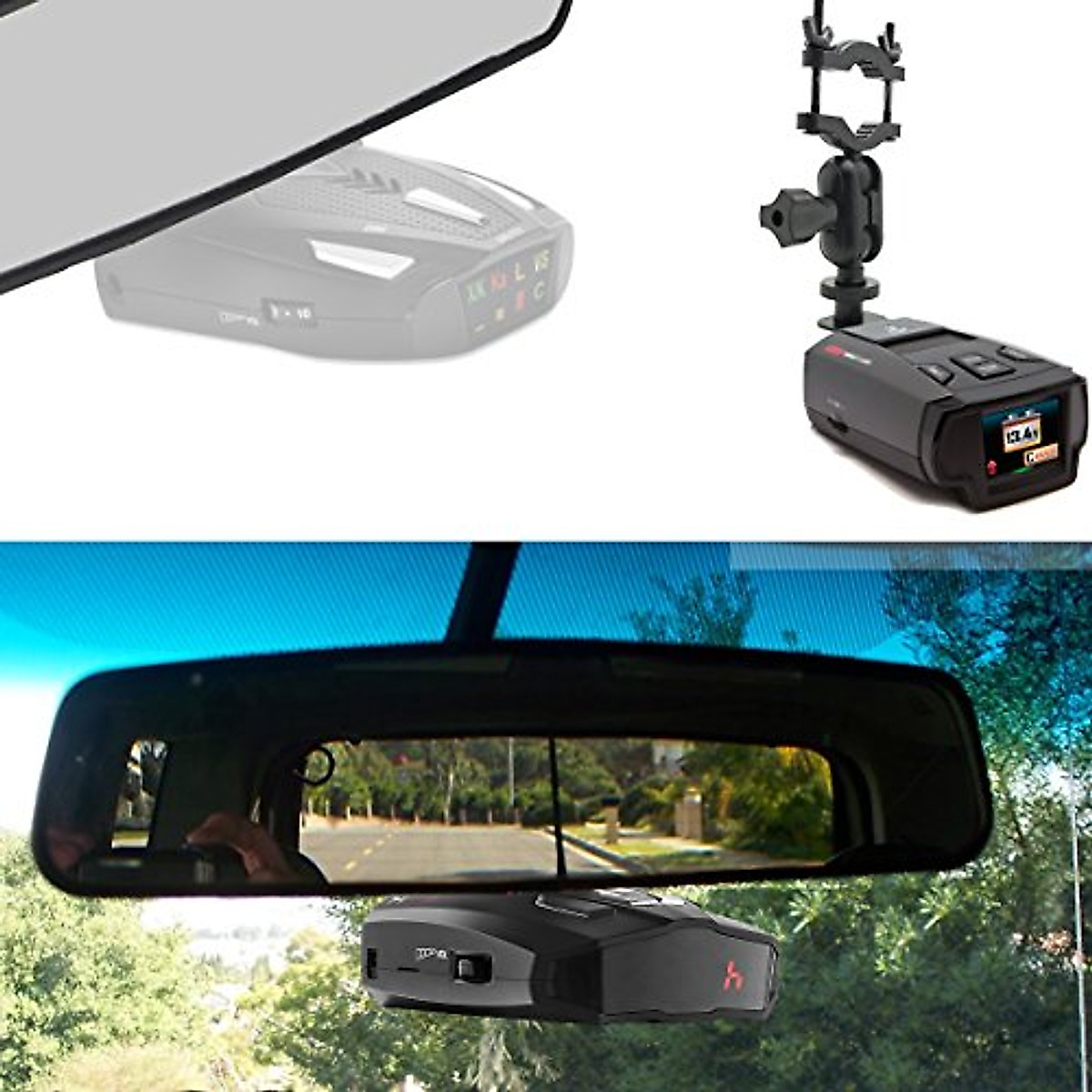 AccessoryBasics Car Rearview Mirror Radar Detector Mount Holder for Cobra SPX XRS iRadar 480i 450 380 Radar Detector