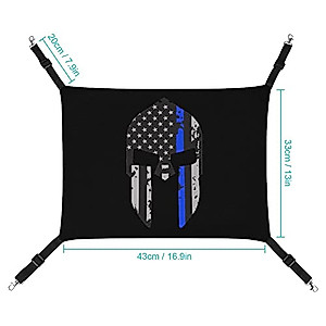 Police Thin Line Flag Spartan Pet Hammock Comfortable Adjustable Hanging Bed for Small Animals Dogs Cats Hamster