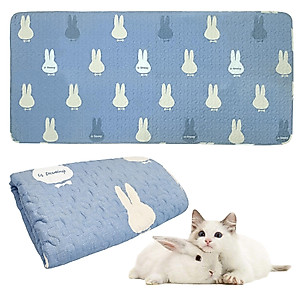 PINVNBY Washable Rabbit Cage Liners, Thickening Guinea Pig Cage Liners Bunny Bedding Small Animals Sleep Pad for Hamster Chinchilla Cats Puppies（27.5“ W x 59” L）