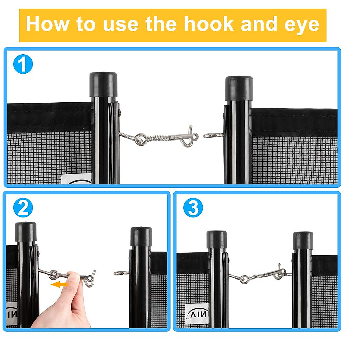 VINGLI Pool Fence 4Ft x 48FtSwimming Pool Fence in Ground Pool Safety Fencing, Black