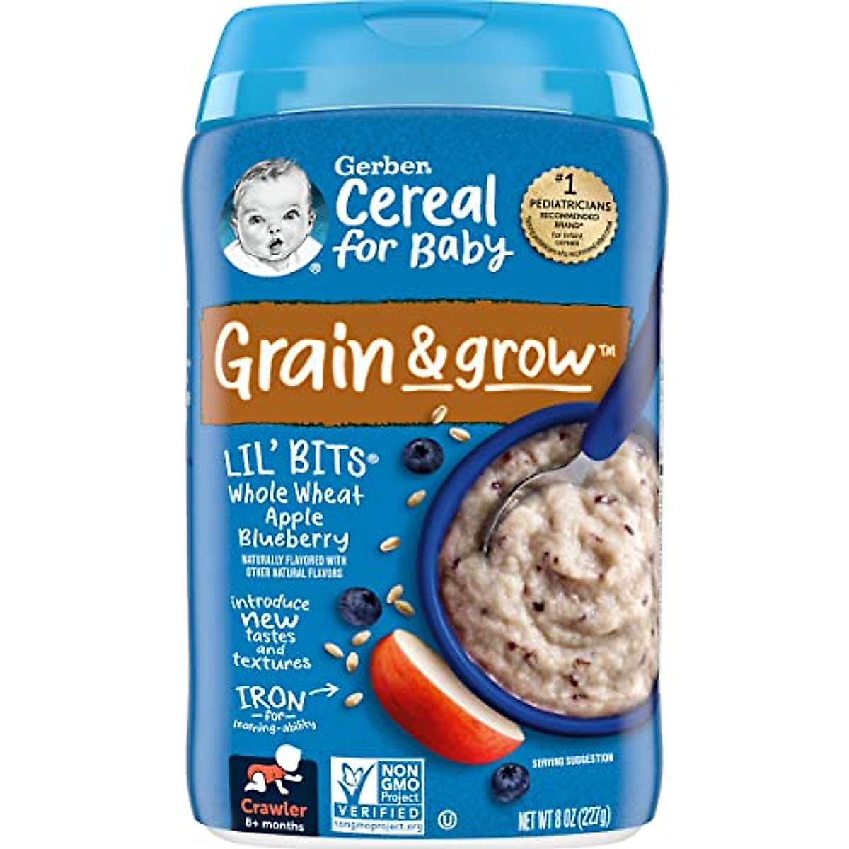 Gerber Lil' Bits Baby Cereal, 8 Ounce (Whole Wheat Apple Blueberry)